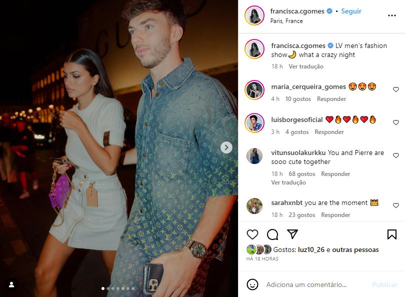 Em Paris, Kika Cerqueira Gomes brilha ao lado de Pierre Gasly - On fm