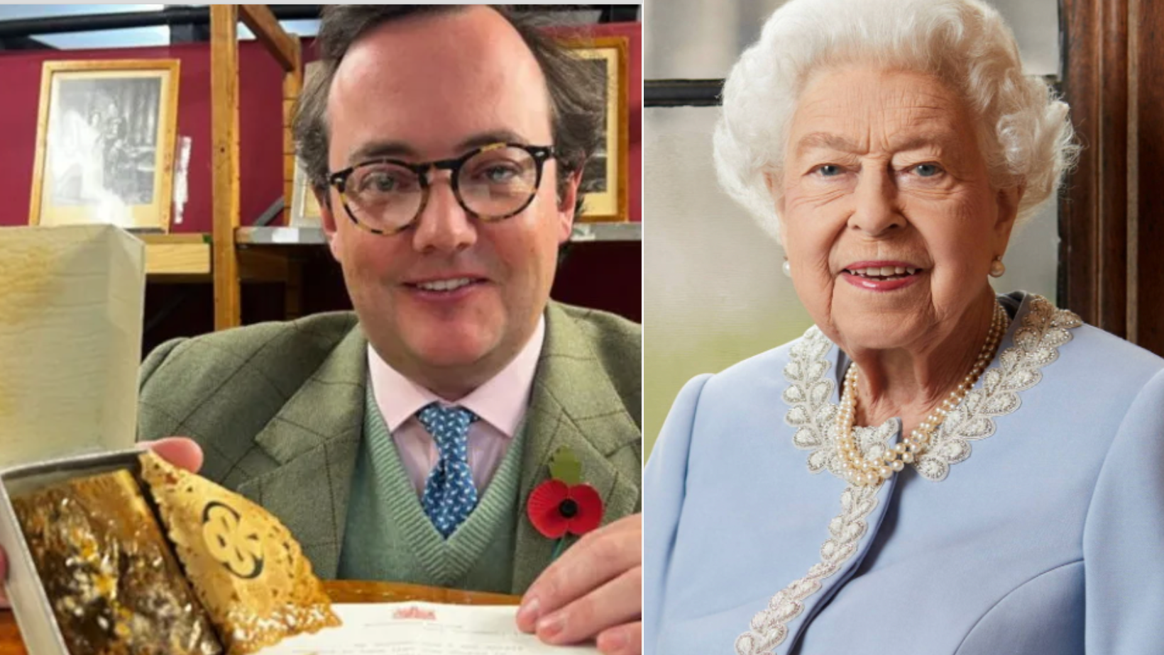 Fatia do bolo do casamento rainha Isabel II é vendida em leilão - On fm